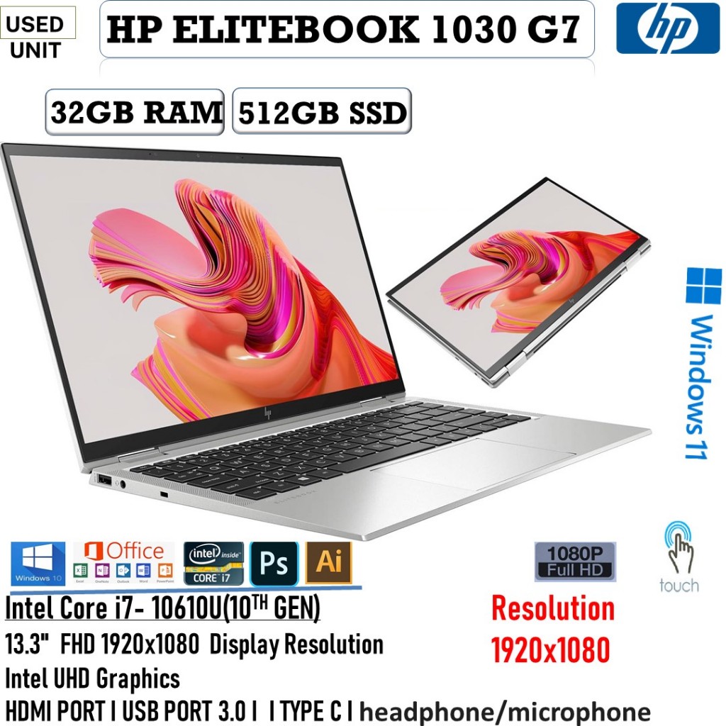 HP EliteBook X360 1040 G7 I7-10TH GEN 32GB 512SSD TOUCH SCREEN | Shopee Malaysia