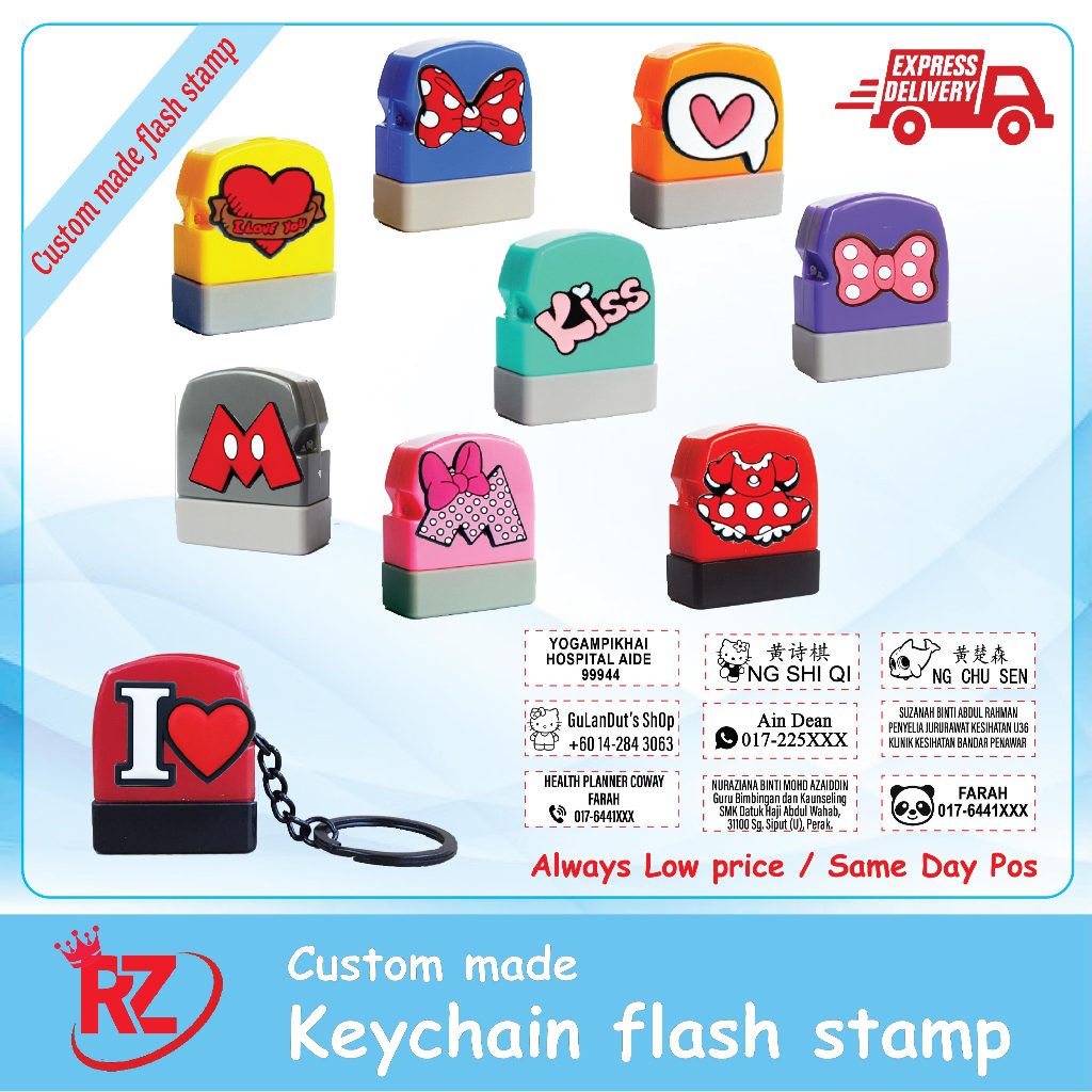 1027-P READY STOACK /cop nama /cop nama stamp /cop guru /chop custom made /murah rubber stamp ...