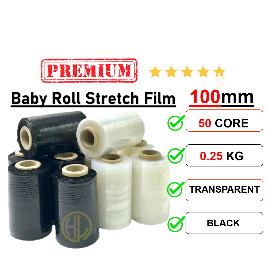 Clear 100mm Baby Roll 250g Mini Stretch Film Shrink Wrap Plastic ...