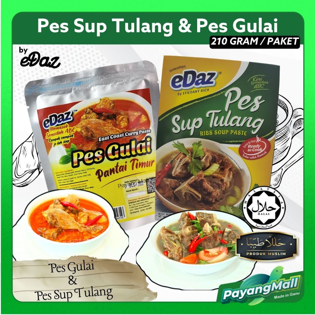 Pes Masakan Sup Tulang & Pes Gulai Pantai Timur Produk Original ...