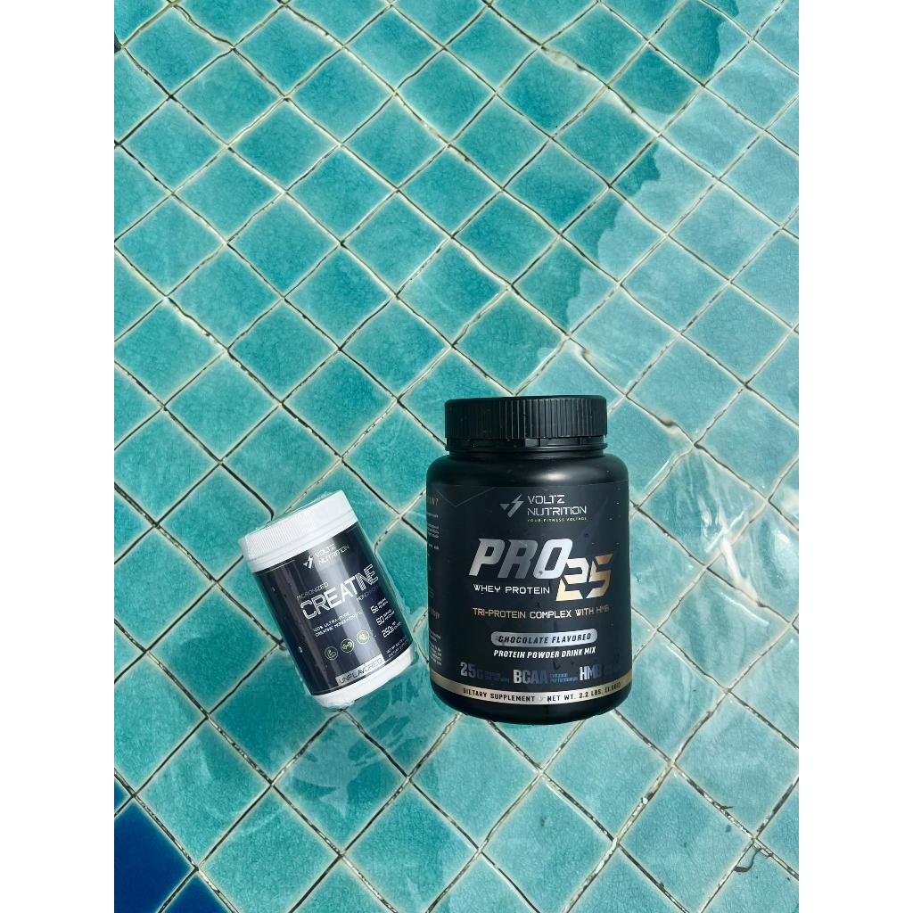 [⚡1 BUNDLE SET⚡ ] PRO25 WHEY PROTEIN (CHOCOLATE)+PURE MICRONIZED CREATINE (UNFLAVORED)_ | Shopee ...