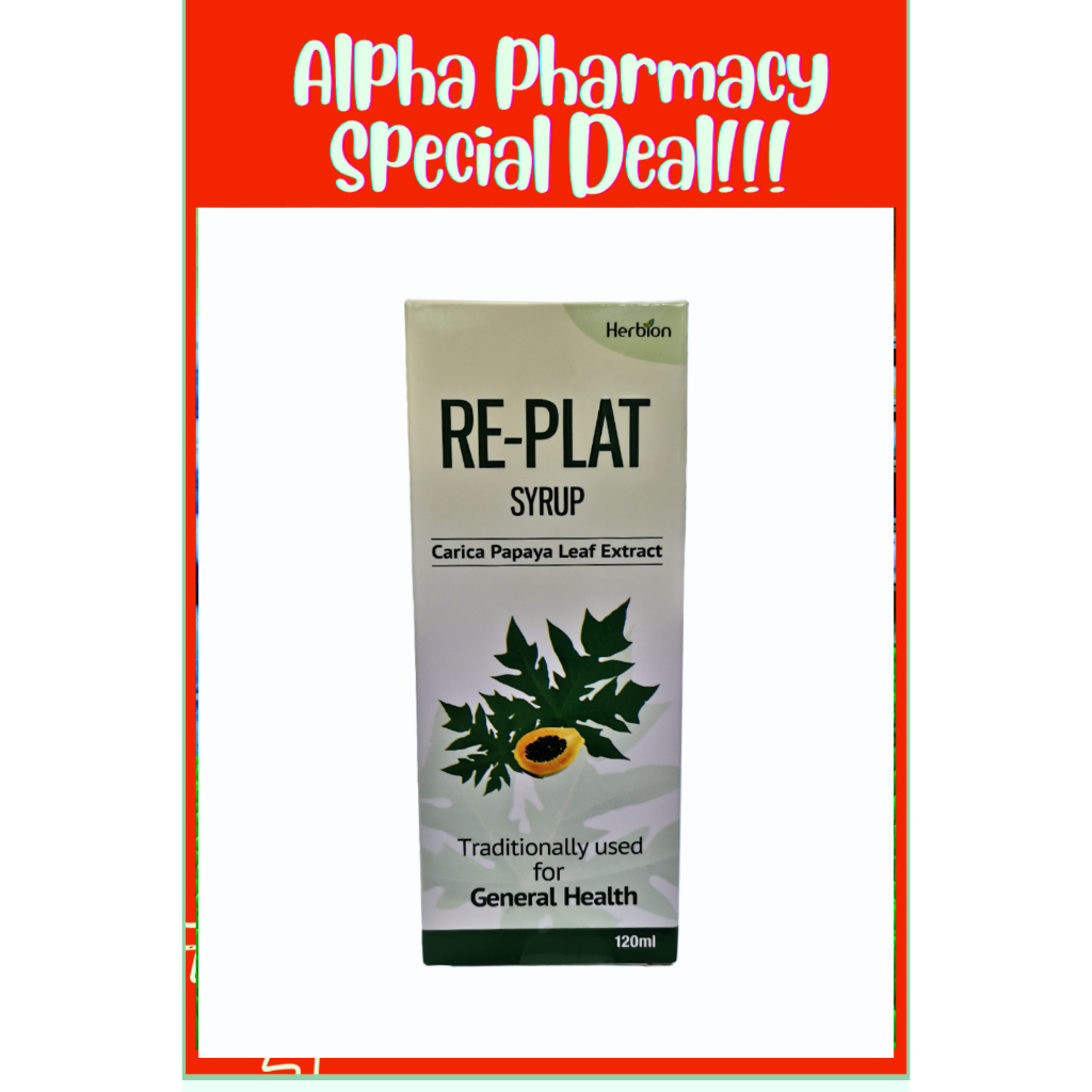 Herbion Replat Re-Plat Syrup Papaya Leaf Extract 120ml | ready stock ...