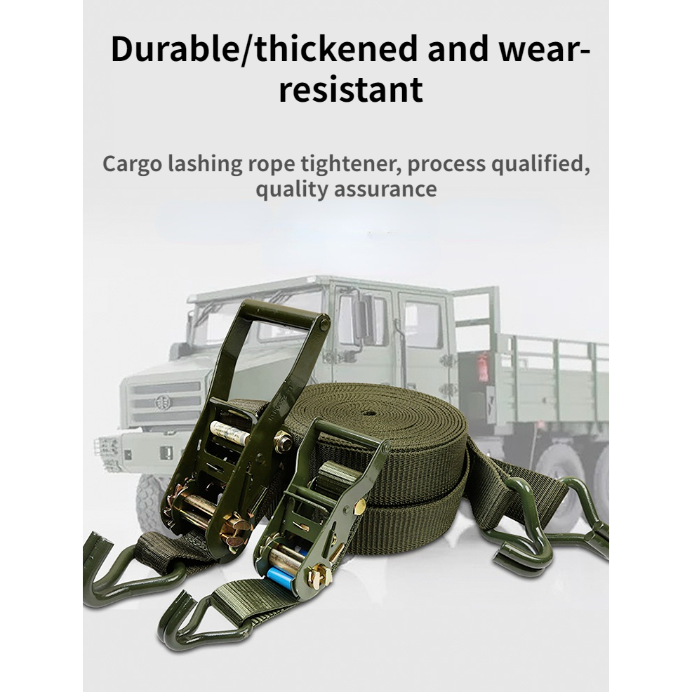 5 Tons 5/8/10M Heavy Duty Belt Set Ratchet Tie Down Cargo Strap Buckle ...