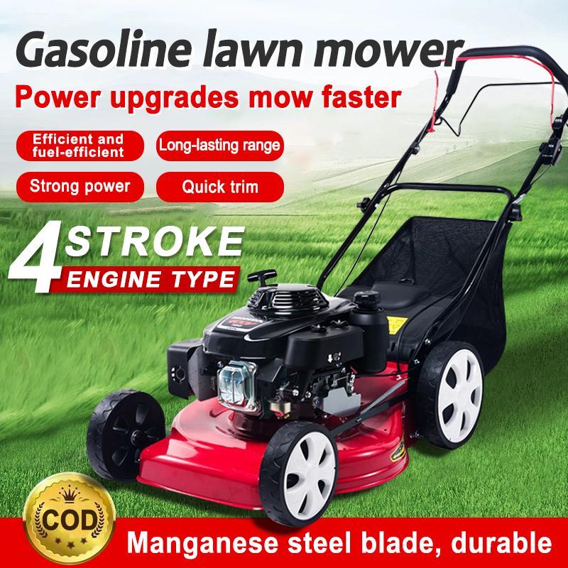 Petrol Lawn Mower Heavy Duty 4 Stroke 4000W Garden Grass Cutter Push ...