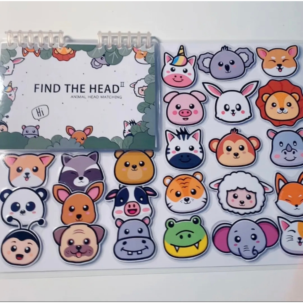 PDF] 093- Animal Head Matching Activity Printable Montessori Toddler ...