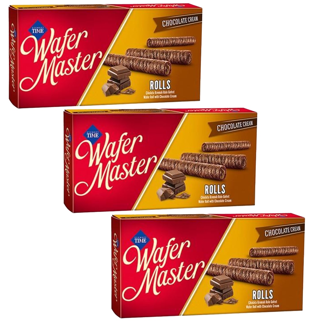 Wafer Master Wafer Rolls Filled with Chocolate Cream (65g) - (Pack of 3 ...