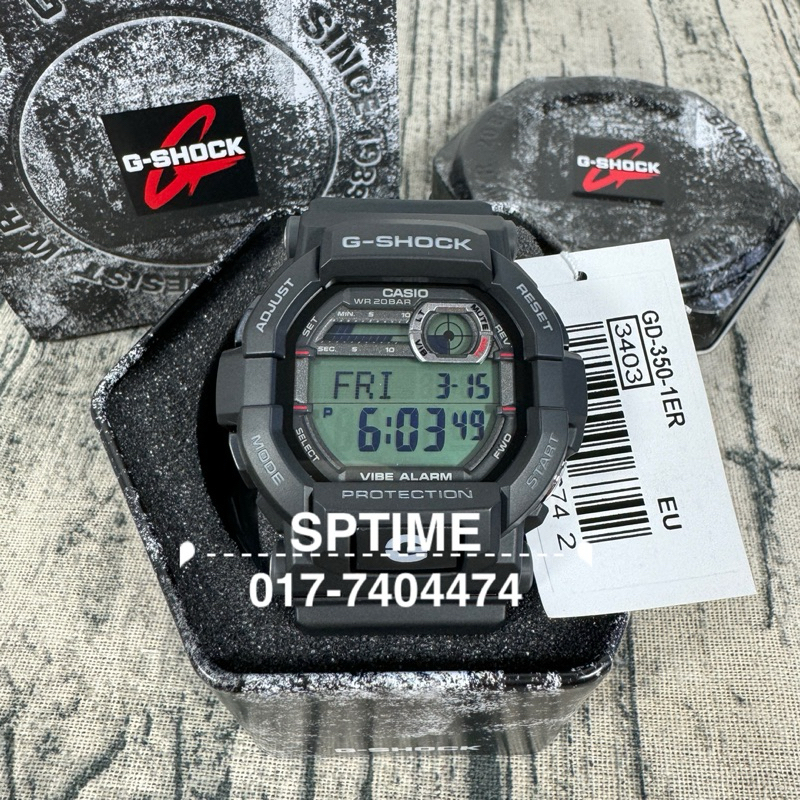 CASIO G-SHOCK GD-350-1ER / GD-350-1E / GD-350-1 / GD-350 VIBRATION ALERT MEN DIGITAL WATCH ...