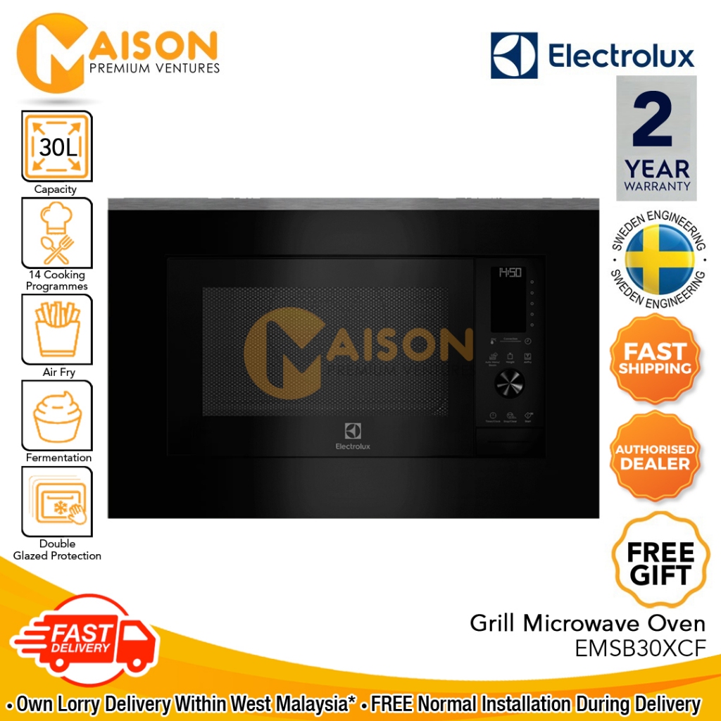 Electrolux Built-in Microwave with Grill 30L EMSB30XCF | Shopee Malaysia