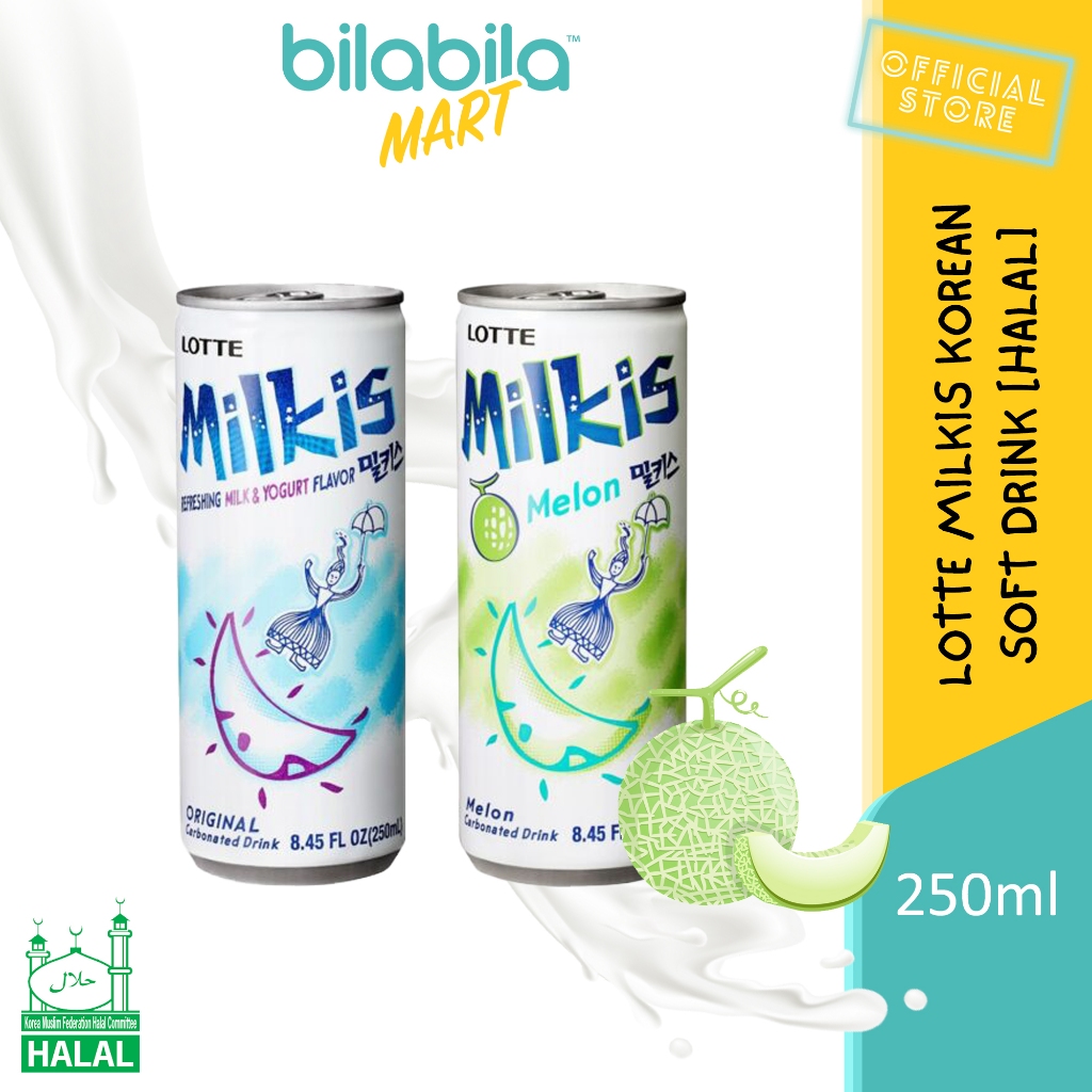 [12 CANS] HALAL Korea Lotte Milkis Soda Drink Carbonated Milk Drink ...