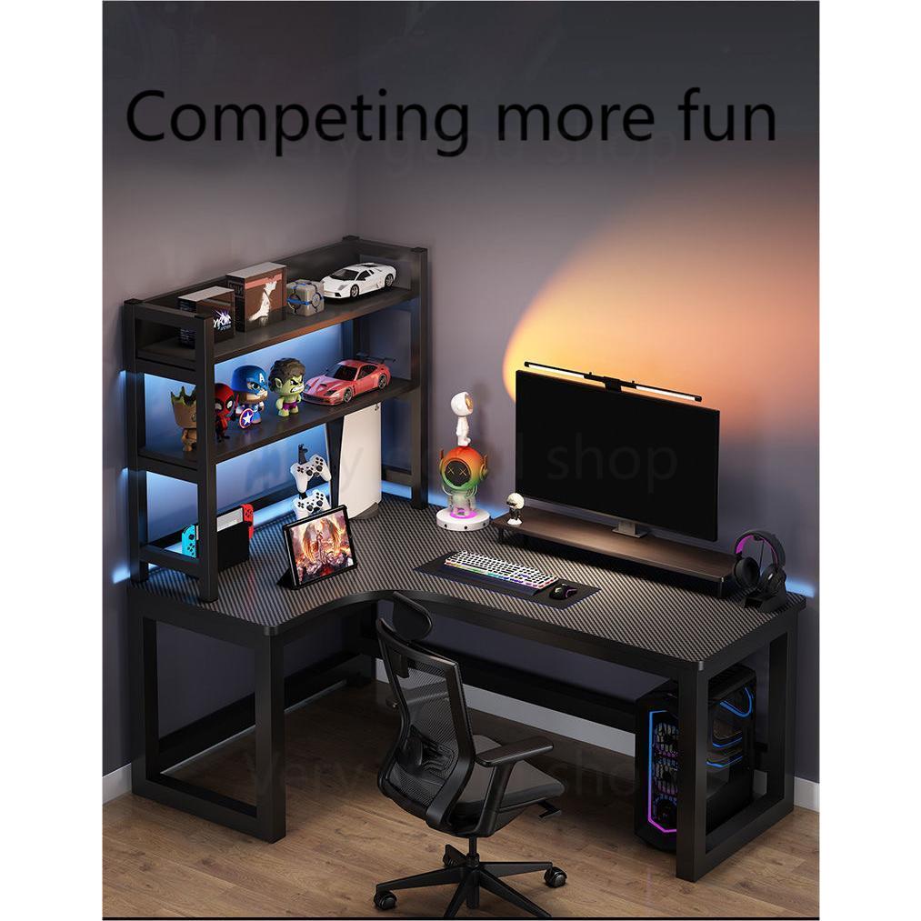 Corner computer table desktop multi-functional double gaming table L ...