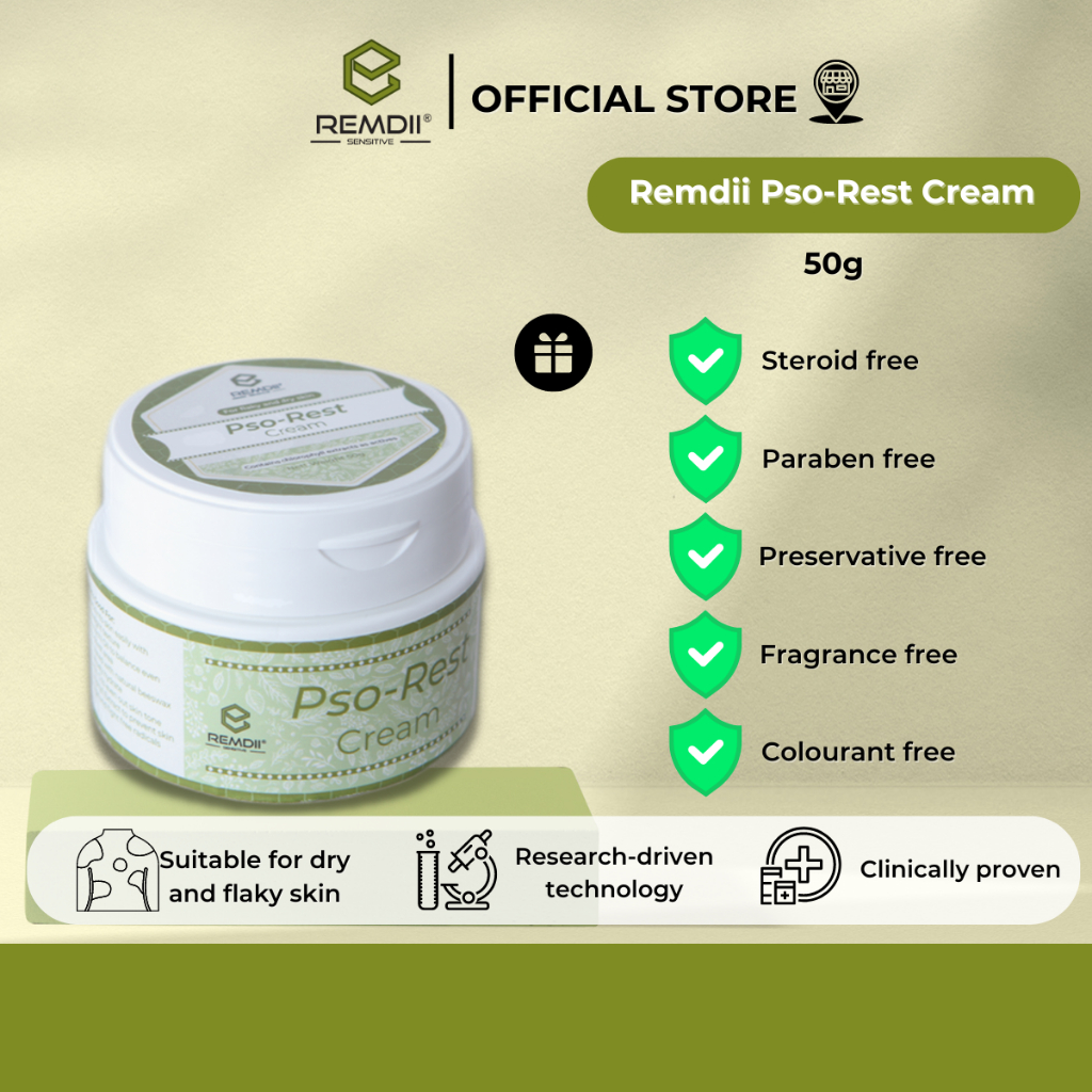 Remdii Pso-Rest Cream (50g) for sensitive, flaky & dry skin | Shopee ...