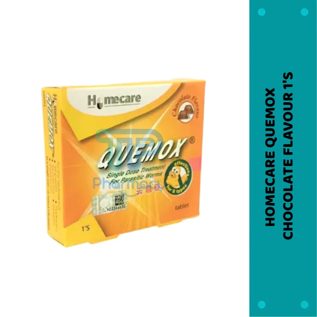 HOMECARE QUEMOX 1'S CHOCOLATE FLAVOUR (Ubat Cacing, Treatment for ...