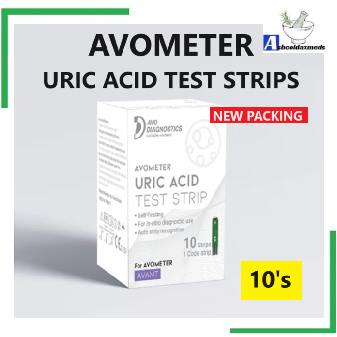 Avometer Uric Acid Test Strip 10'S EXP12/2026 | Shopee Malaysia