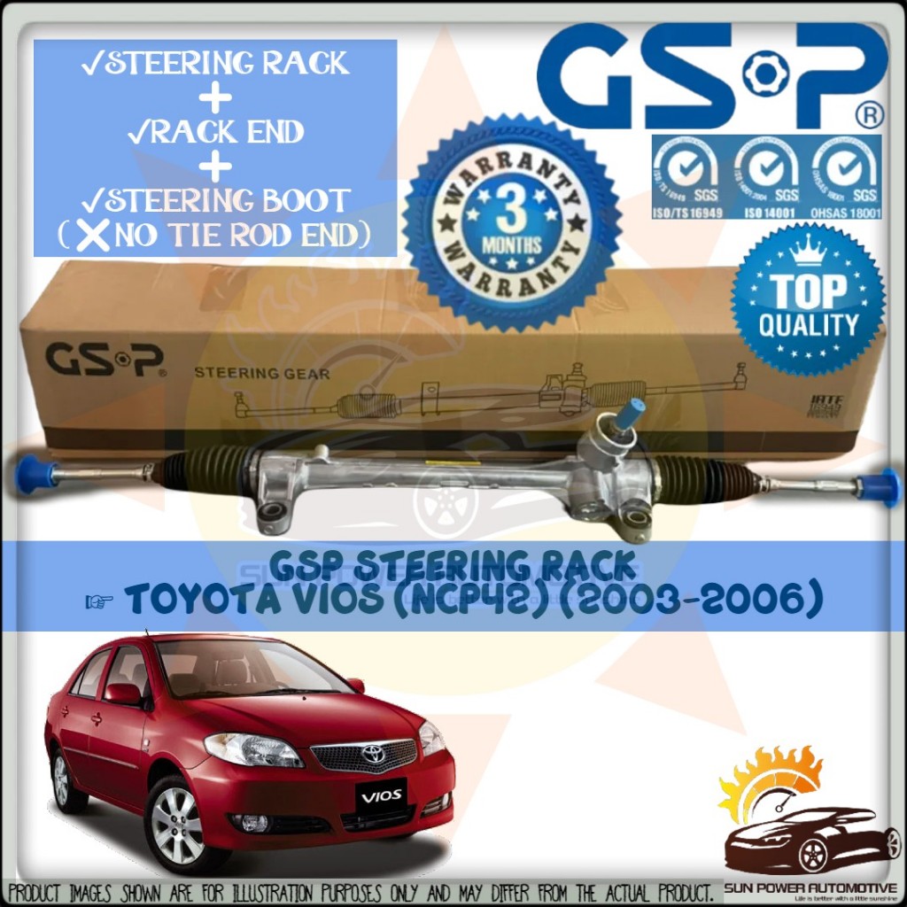 Toyota Vios NCP42 100% ORIGINAL GSP Power Steering Gear Rack Assy Set ...