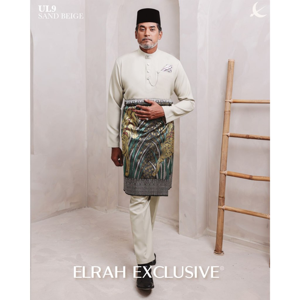 BAJU MELAYU SAND BEIGE C10 ULTIMATE 1.0 2024 ELRAH EXCLUSIVE SLIM FIT ...