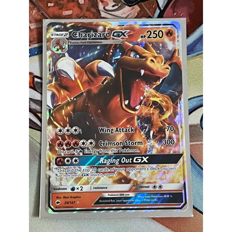 Pokemon TCG SS Burning Shadows - Charizard GX - 20/147 - Ultra Rare ...