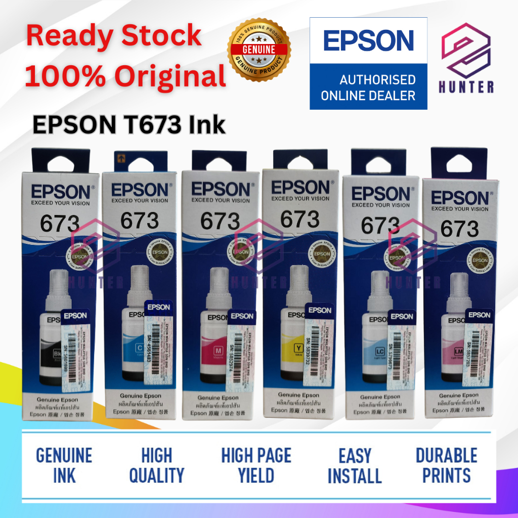 ORIGINAL EPSON T673, T6731,6732,6733,6734, 6735,6736 INK For Printer ...