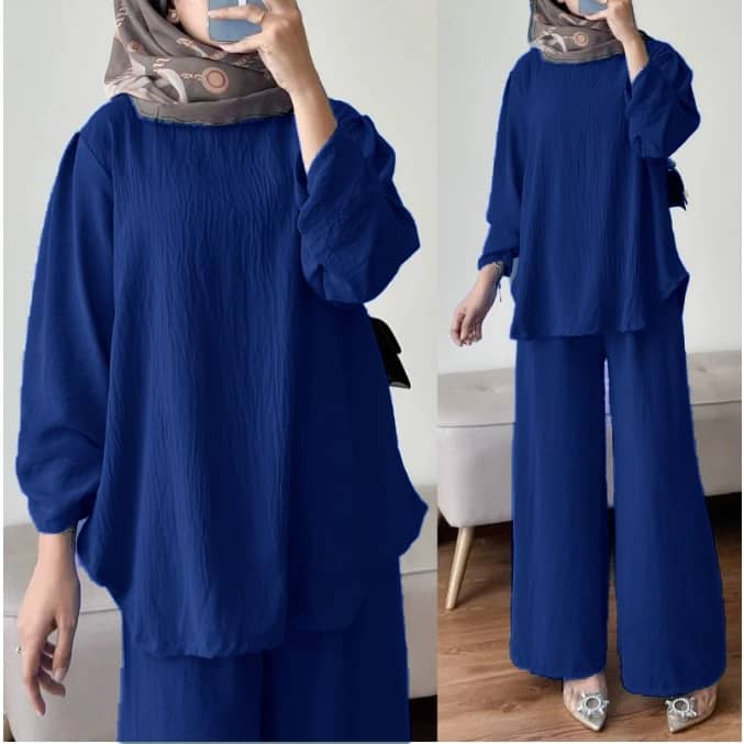 BAJU NEW ONE SET WOMEN'S SUIT CRINKLE AIRFLOW IRONLESS | Shopee Malaysia