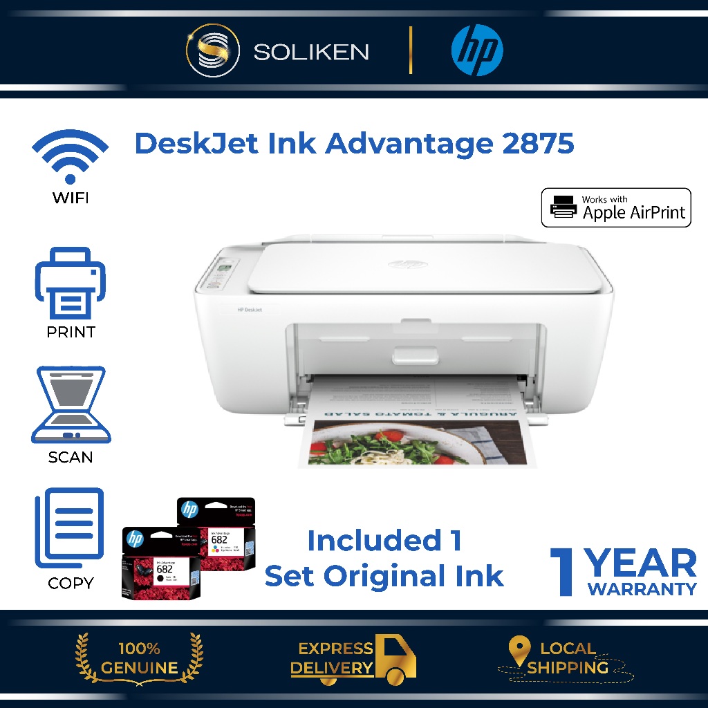 HP DeskJet Ink Advantage 2875 All-in-One Printer HP 2875 Printer / HP DeskJet Plus Ink Advantage ...