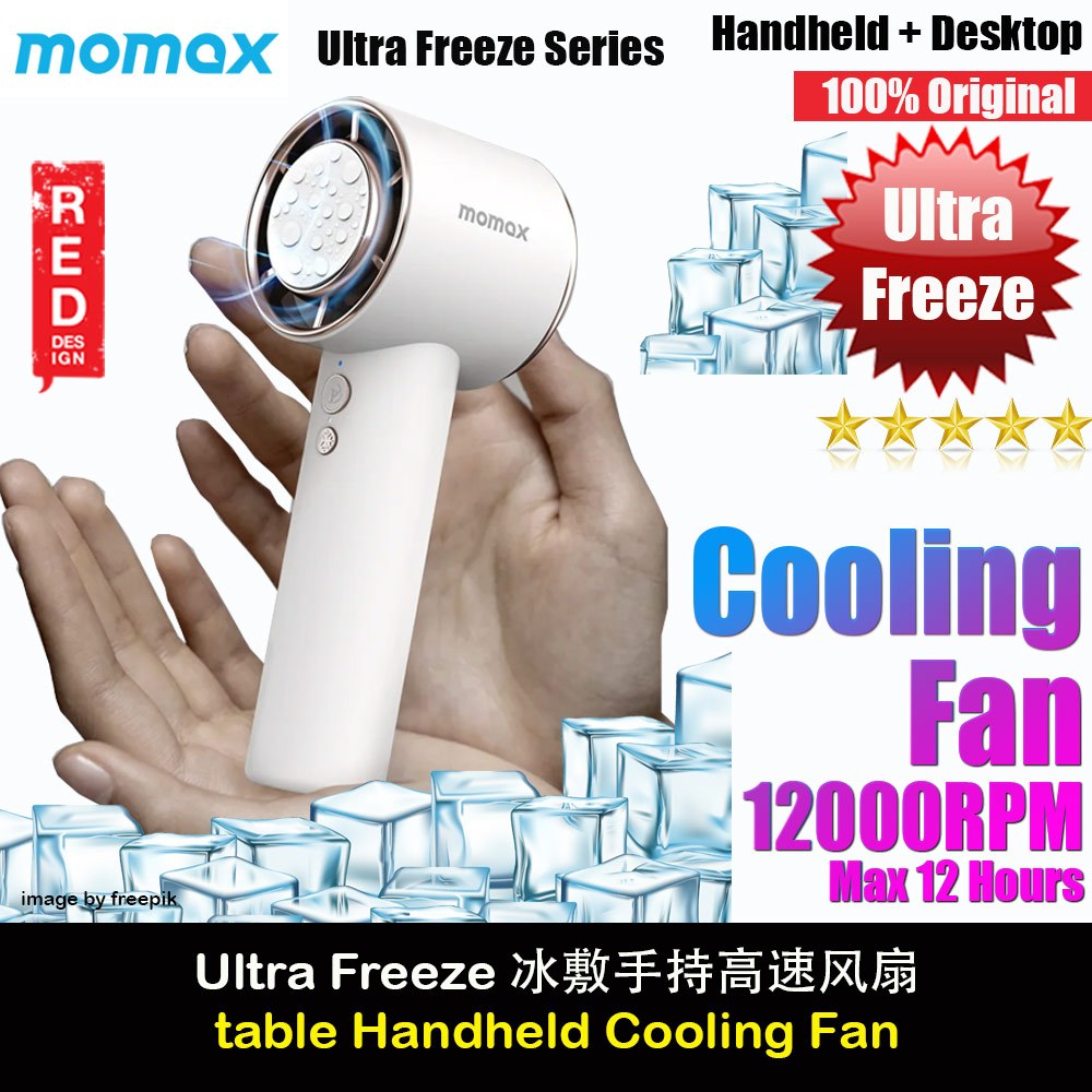 Momax Portable Handheld Fan Ultra Freeze High Speed 12000RPM Cooling ...