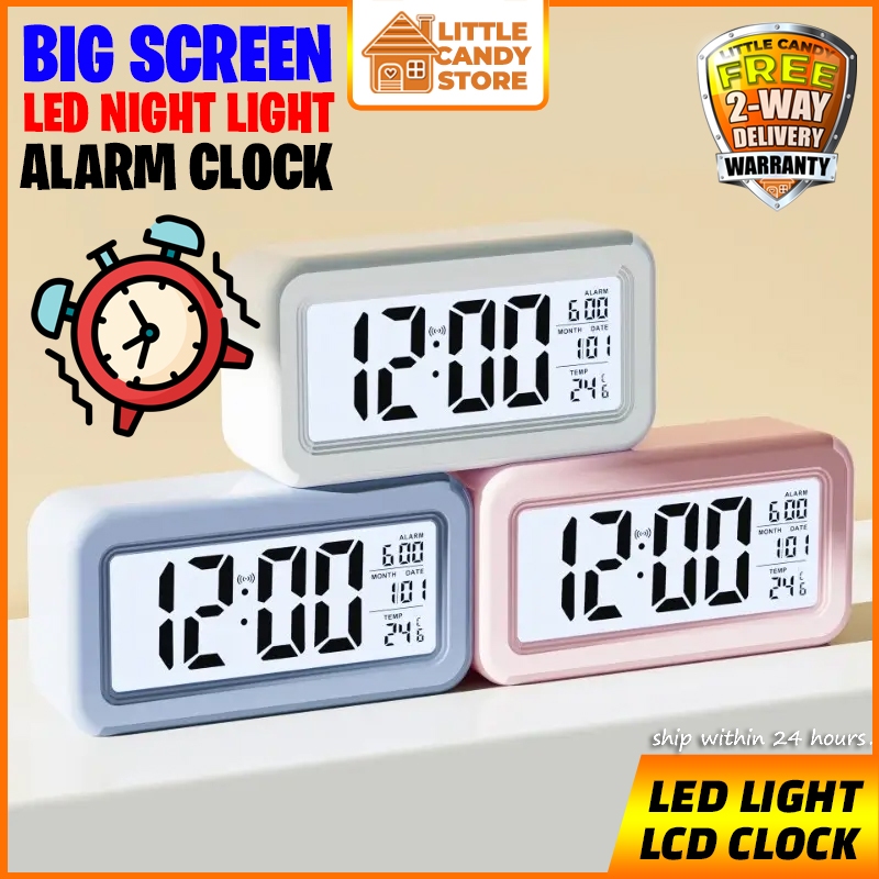 LED Digital Clock BIG Screen Household Desktop Alarm Clock, Temperature ...