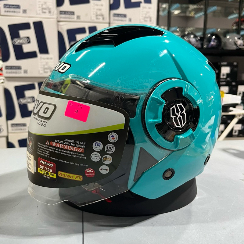 HEVO JET HELMET PRODUCT BY MHR WITH DOUBLE VISOR | Shopee Malaysia
