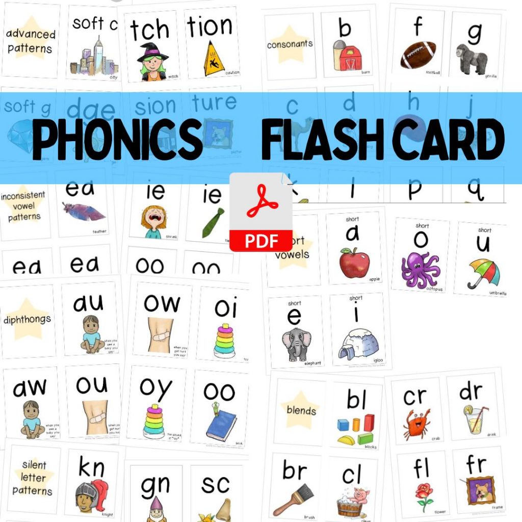 518 (PDF) Phonics Flashcard for Sound Spelling Printable Kids learning ...