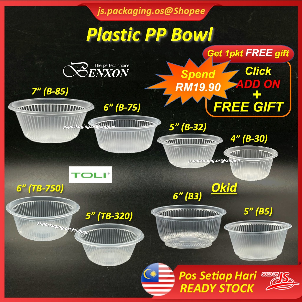 Bowl Disposable PP Plastic Bowl 4"/5"/6" [50/100pcs±] Mangkuk Plastik ...