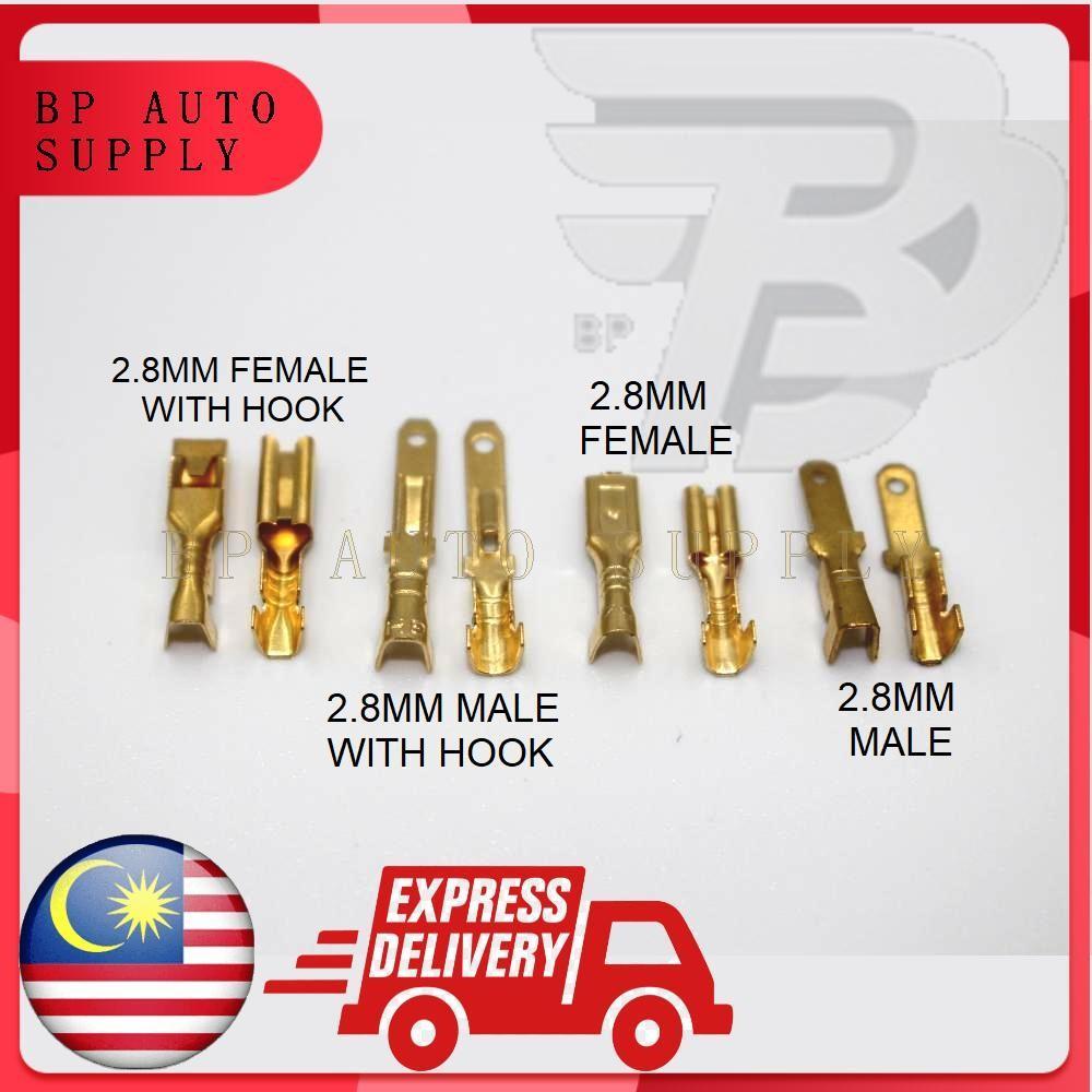 2.8mm Male Female Electronic Terminal Clip Connector Copper Brass Gold ...