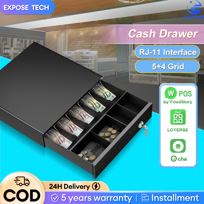 EXPOSE Cash register box with safety lock drawer handheld compartment ...