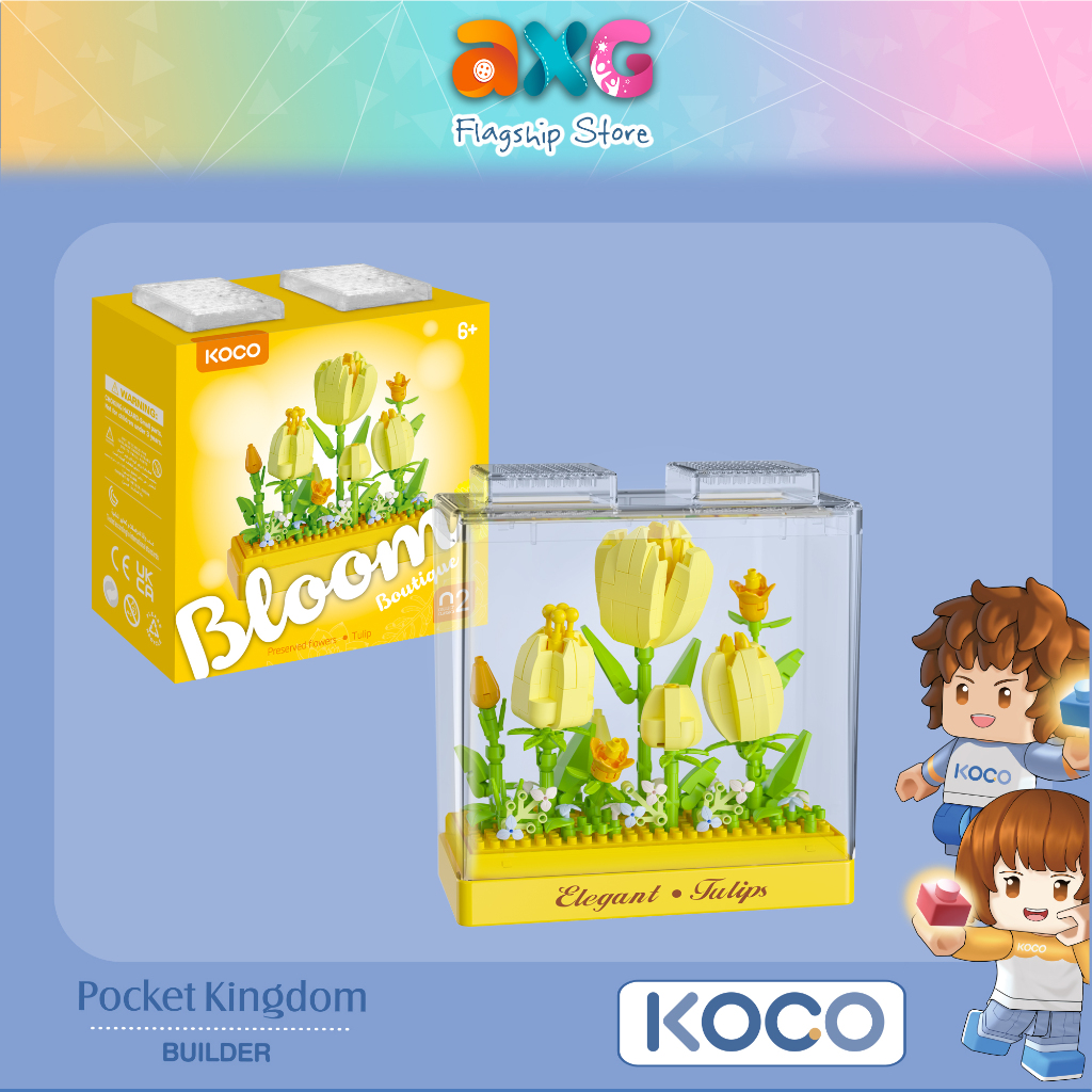 KOCO Preserved Fresh Flower Tulip With Case 295pcs (KC02083) Micro Mini ...