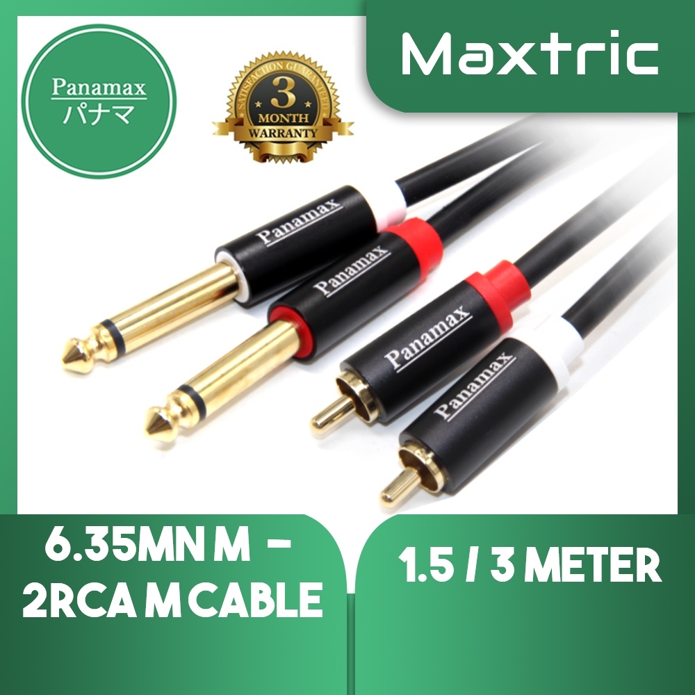 Panamax Premium Quality 6.35MM Dual Mono Male to Dual RCA Male Audio ...