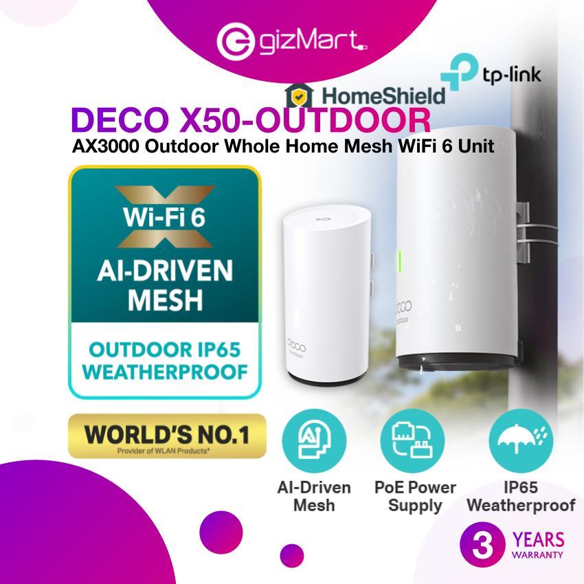 TP-Link Deco X50-Outdoor AX3000 Outdoor / Indoor Whole Home WiFi 6 Mesh IP65 Weatherproof ...