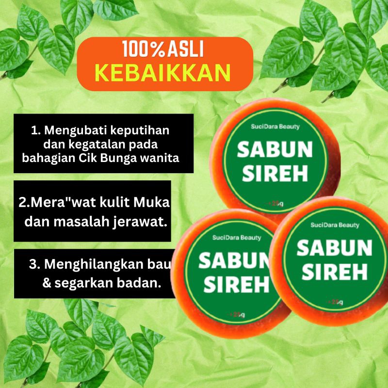 💥💯 Original Betel Leaf Soap / Sabun PATI Sireh / Feminine Wash SIREH ...