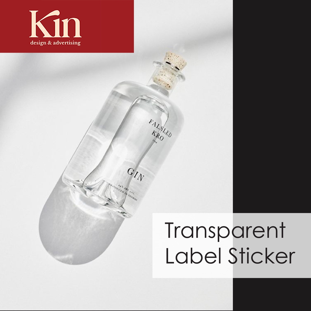 KIN - 100pcs Custom Transparent Sticker Label Printing (GLOSSY/MATT ...