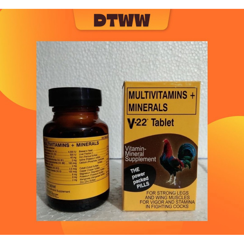 V-22 Tablet Multi Vitamins + Minerals 100 / 30 Tablets Ubat ayam ...