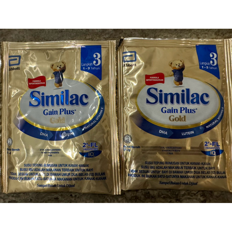Similac step 3 trial pack 31.2g gain plus gold sample travel pack ...