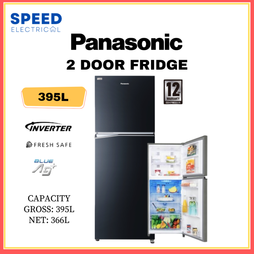 [SABAH ONLY] PANASONIC 2 DOOR FRIDGE 395L NR-TL381BPKM INVERTER ICEBOX ...