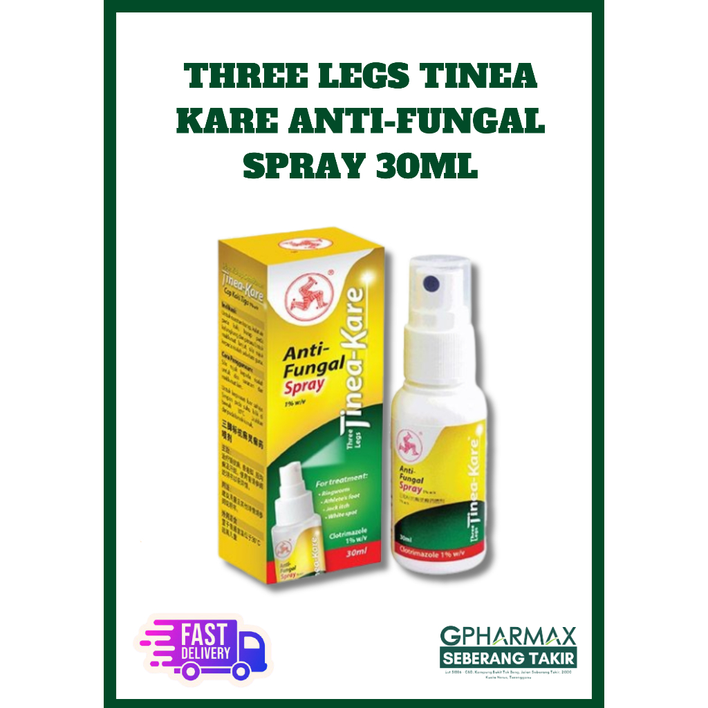 Three Legs Tinea-Kare Antifungal Spray 30ml Ubat Kurap | Shopee Malaysia