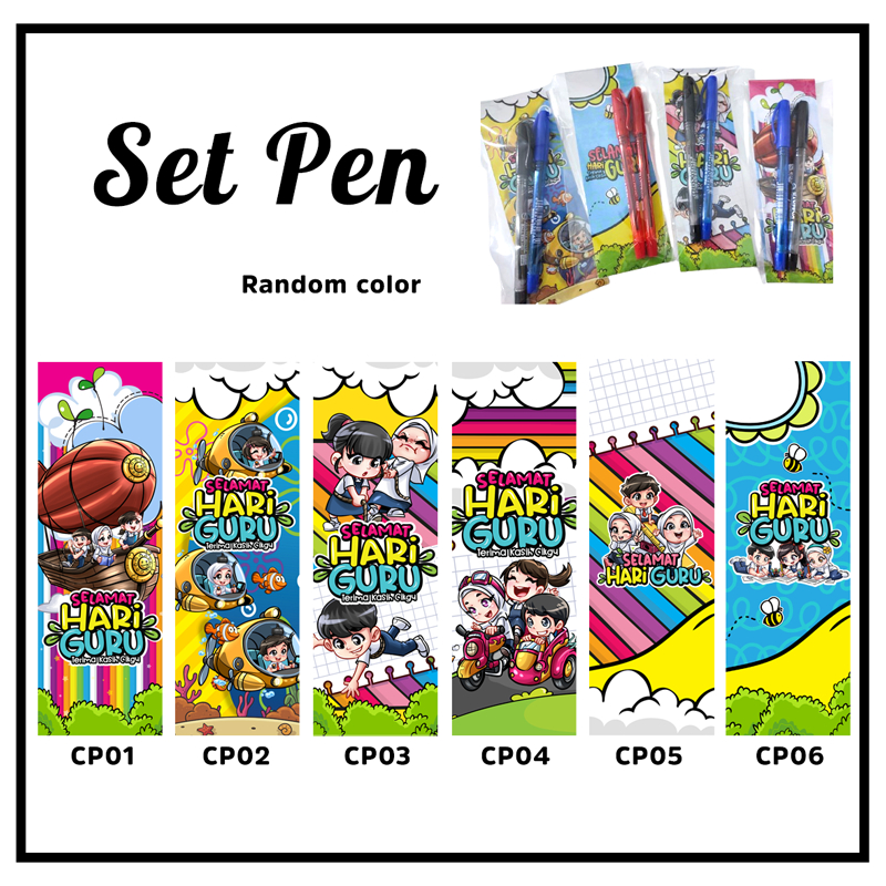 HADIAH HARI GURU SET PEN, TEACHERS DAY GIFT, SET PEN RANDOM COLOR ...