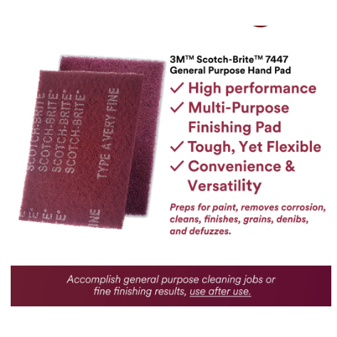 3M 7447 Scotch-Brite General Purpose Hand Pad / Hand Finishing Pad/ / 6 ...
