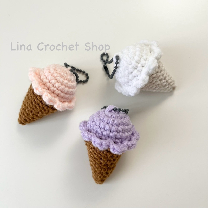 Handmade - Crochet ice cream keychain | Shopee Malaysia