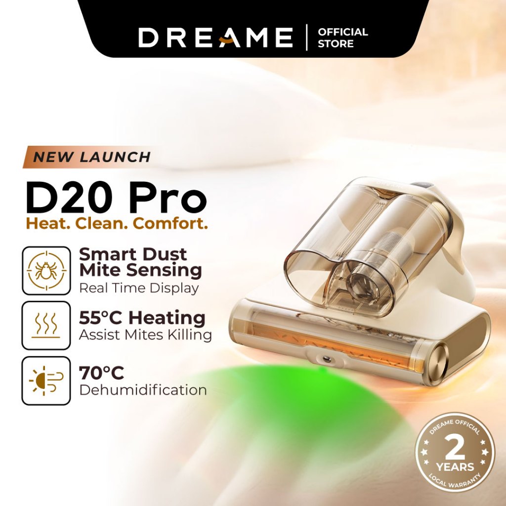 Dreame D20 Pro Dust Mite Vacuum | 55°C Heating | Hot Air ...