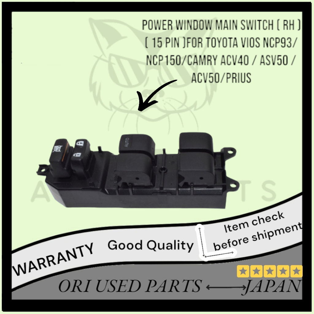 Power Window Main Switch ( RH )( 15 PIN )For Toyota Vios NCP93/NCP150 ...