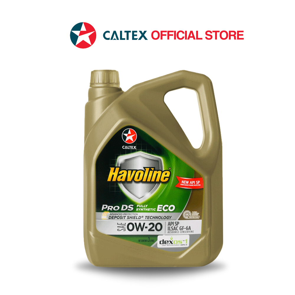 Caltex Havoline Pro DS ECO 0W-20 Fully Synthetic Petrol Engine Oil (3 ...