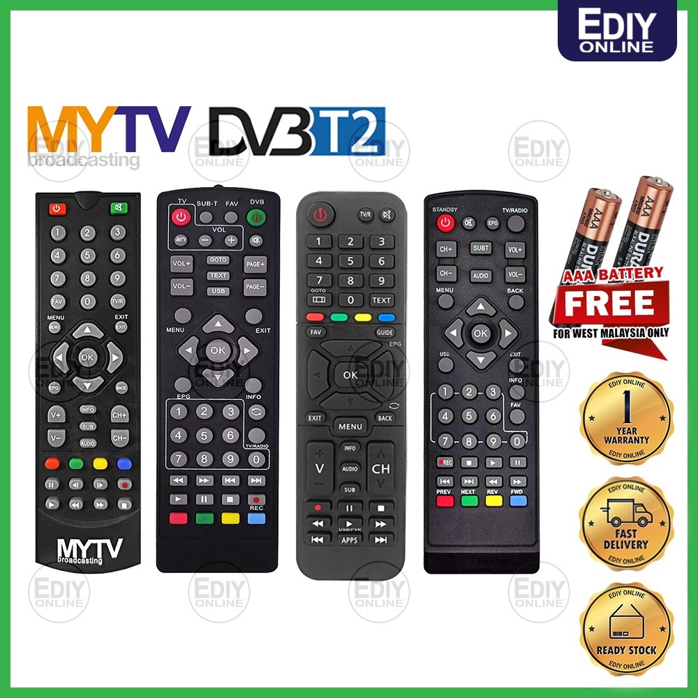 MYTV Remote Control DVB DVB-T2 DVBT2 /S2/K3/K2 Set Top Box Remot for ...