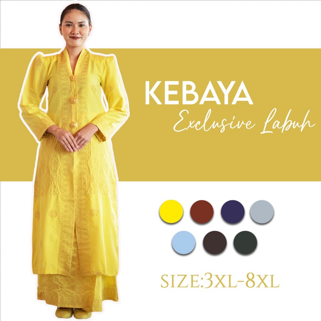 KEBAYA EXCLUSIVE LABUH PLUS SIZE SONGKET KEDAH 3XL-7XL | COTTON 100% ...