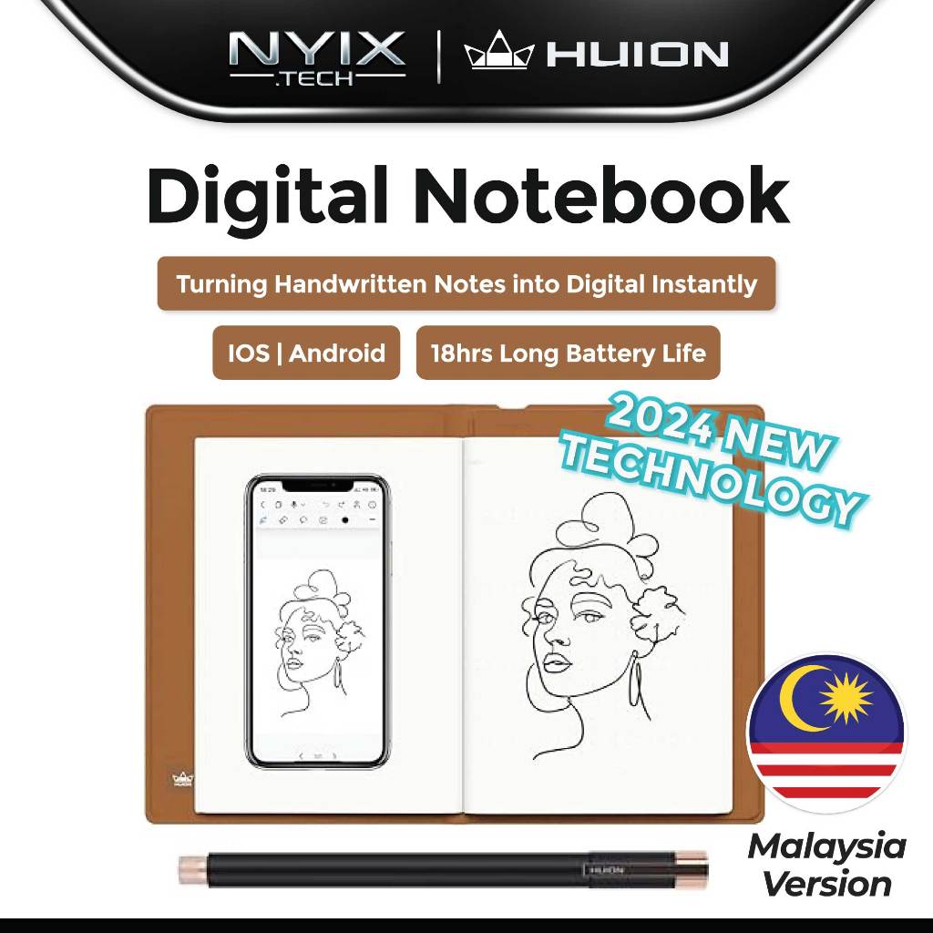 【ORIGINAL】HUION Note 2-in-1 Digital Notebook Smart Writing Drawing ...