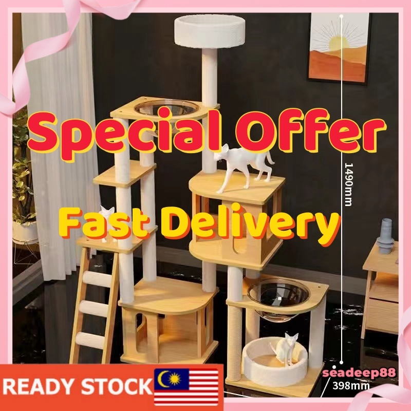 Luxury villa one space capsule cat climbing shelf cat paw column wooden ...