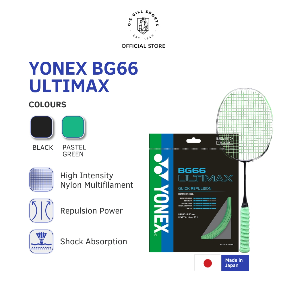 Yonex BG66 Ultimax High-Intensity Nylon Multifilament Special Braided ...
